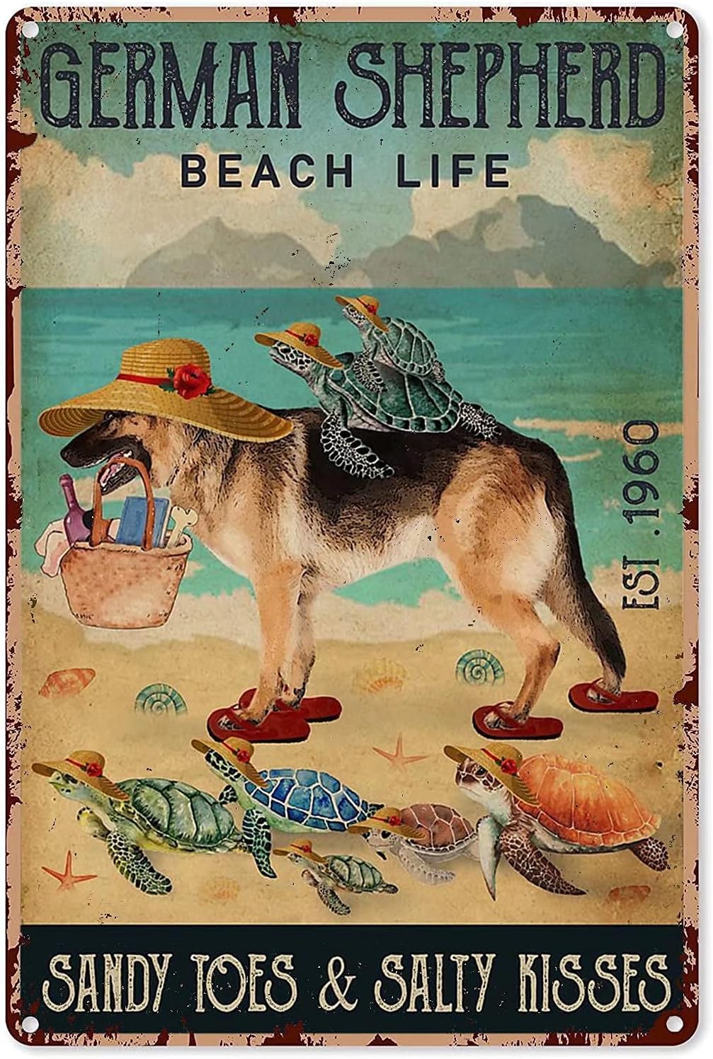Amazon.com: Retro Metal Tin Sign Look Right Beside You German Shepherd ...