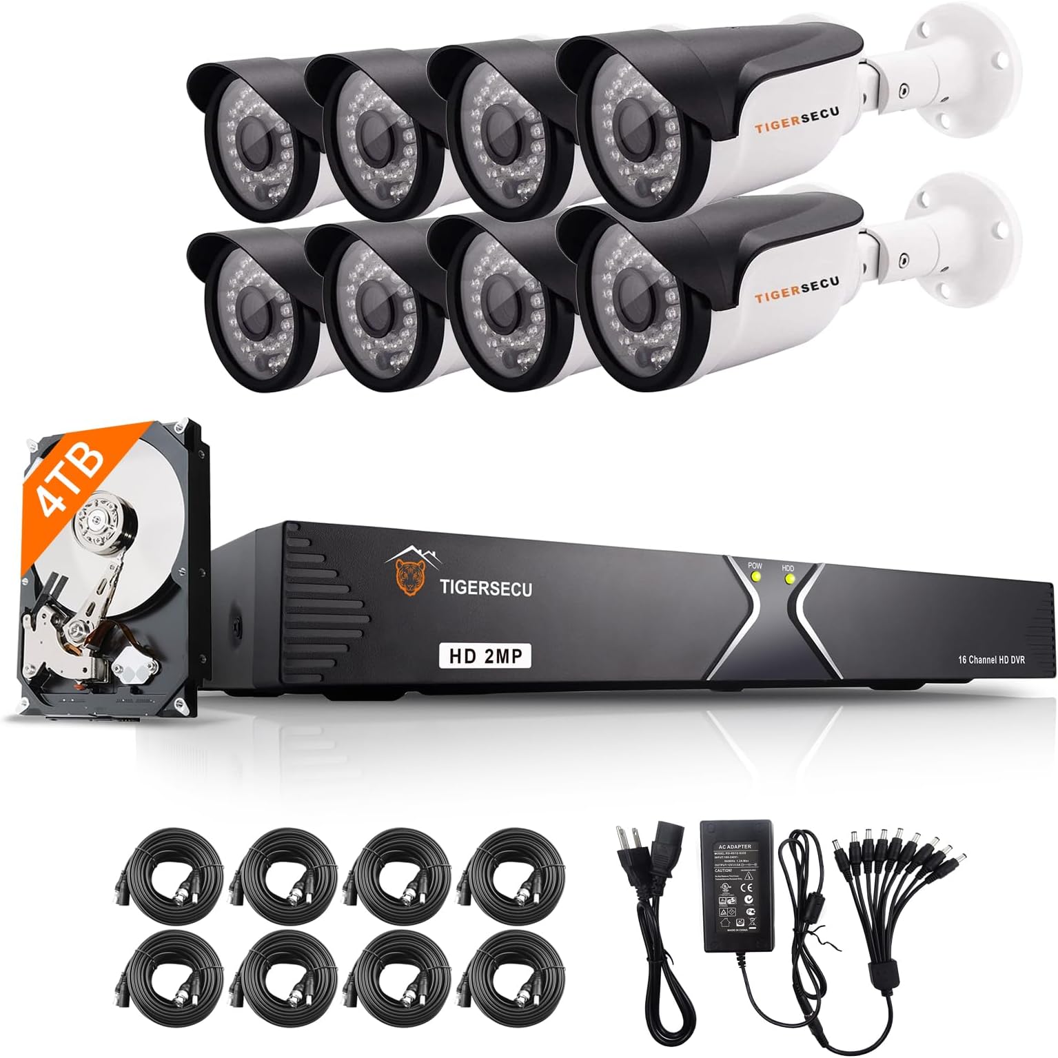 Amazon.com : TIGERSECU 1080P 16-Channel 8 Cameras DVR Security Bundle ...