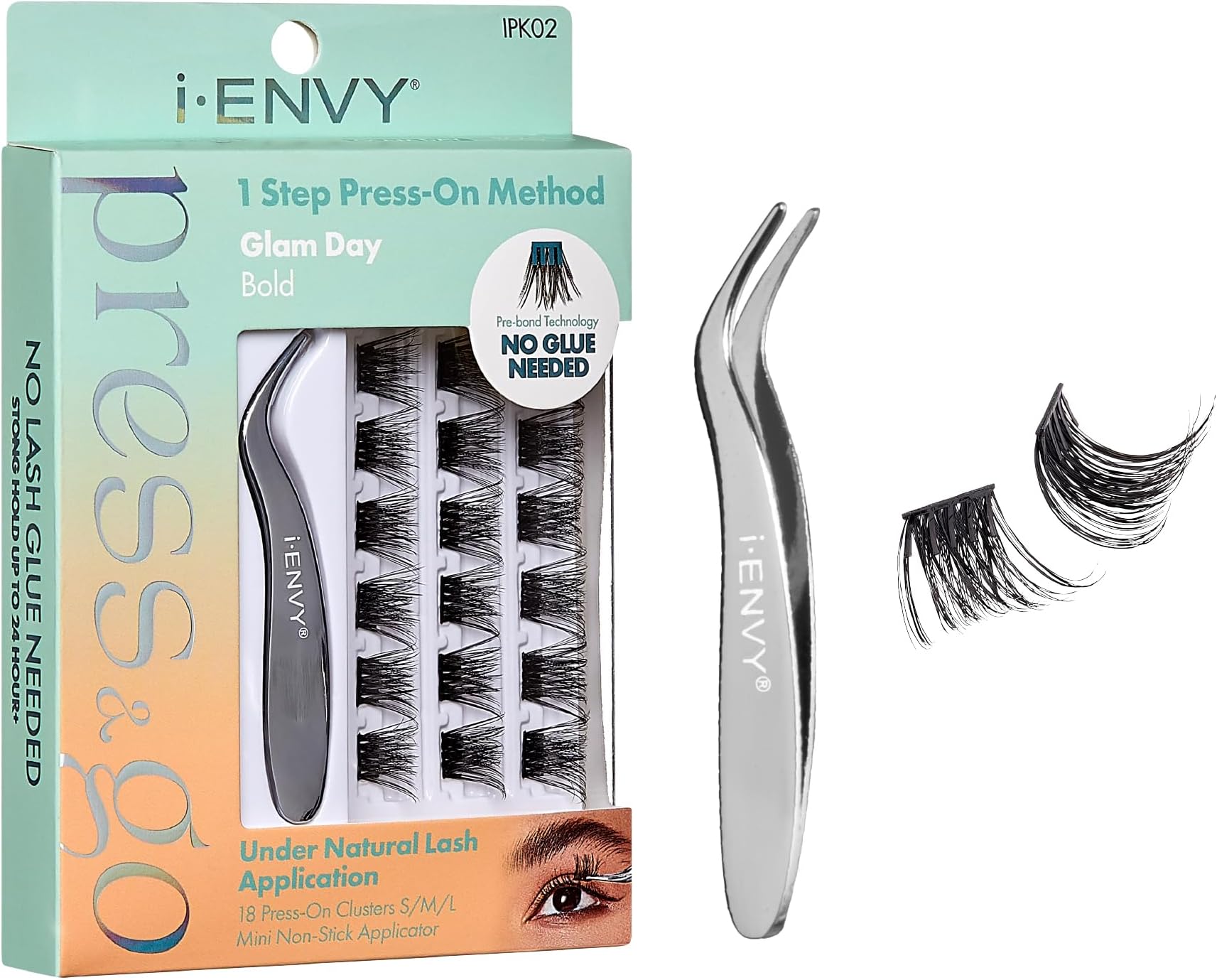 Amazon.com: i-ENVY Press&Go Self Adhesive Eyelashes and Applicator Kit ...