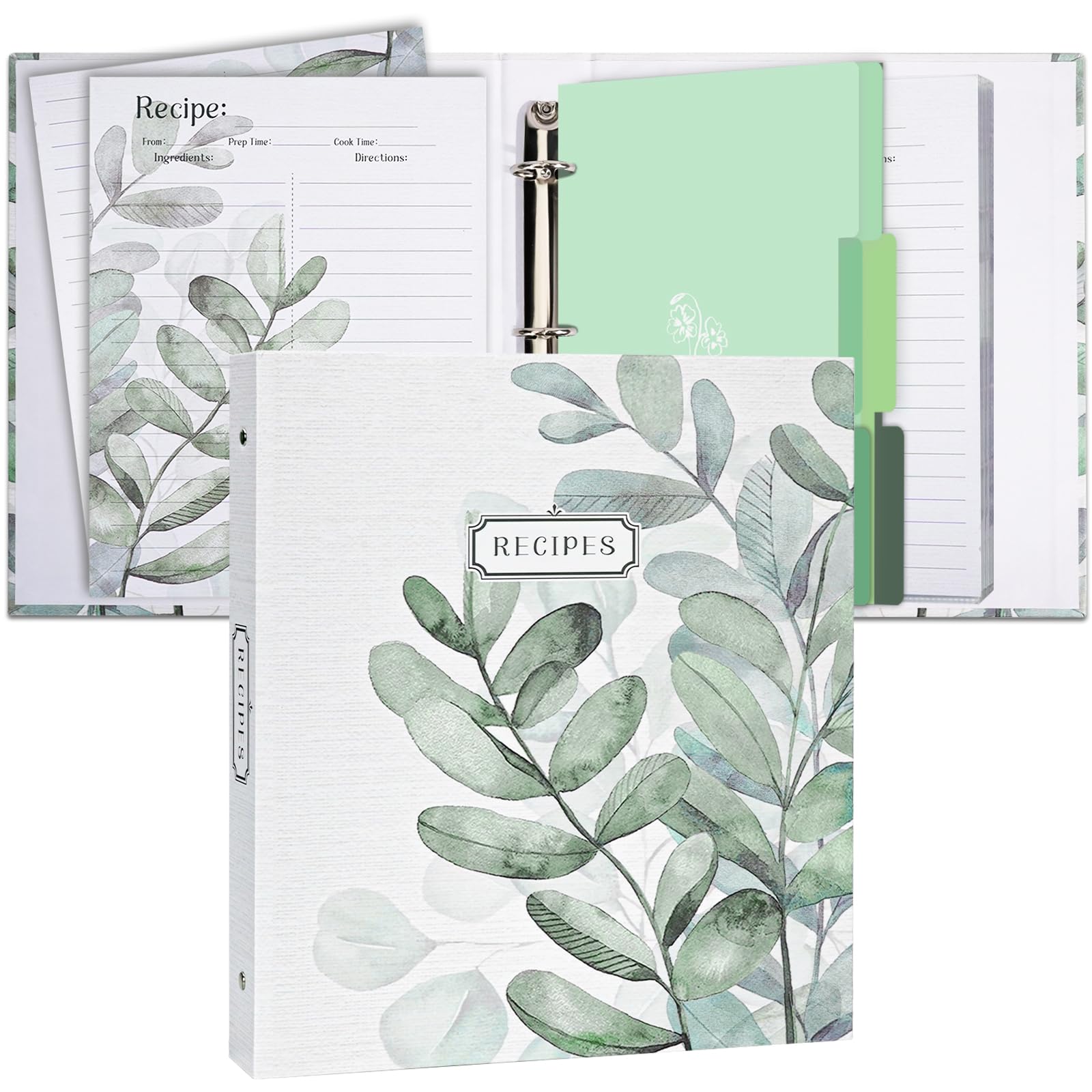 Amazon.com: Hiwhy Recipe 3 Ring Binder 8.5x11, Full Page 3 Ring Recipe ...