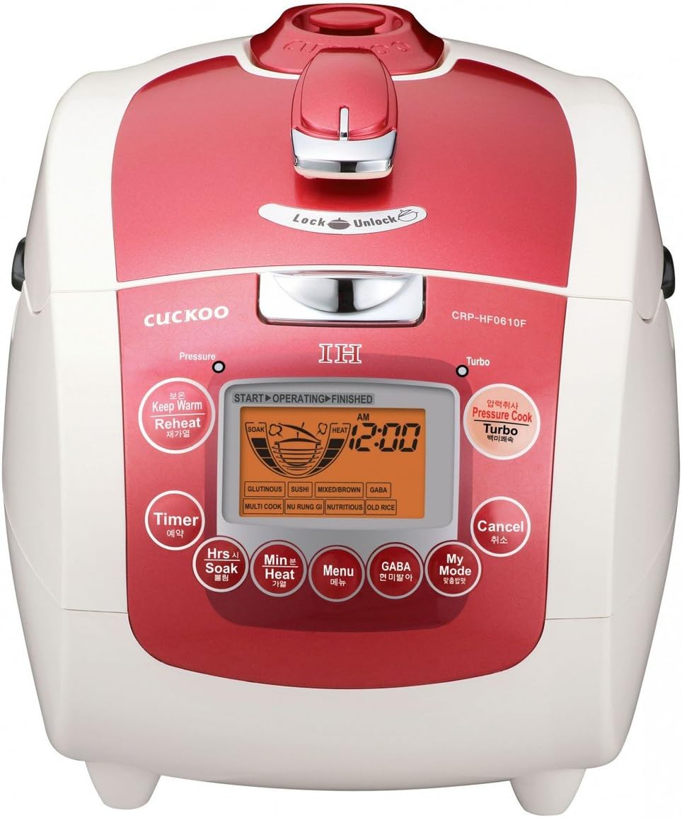 Amazon.com: Cuckoo CRP-HF0610F 6 Cup Pressure Rice Cooker, 110V, Red ...