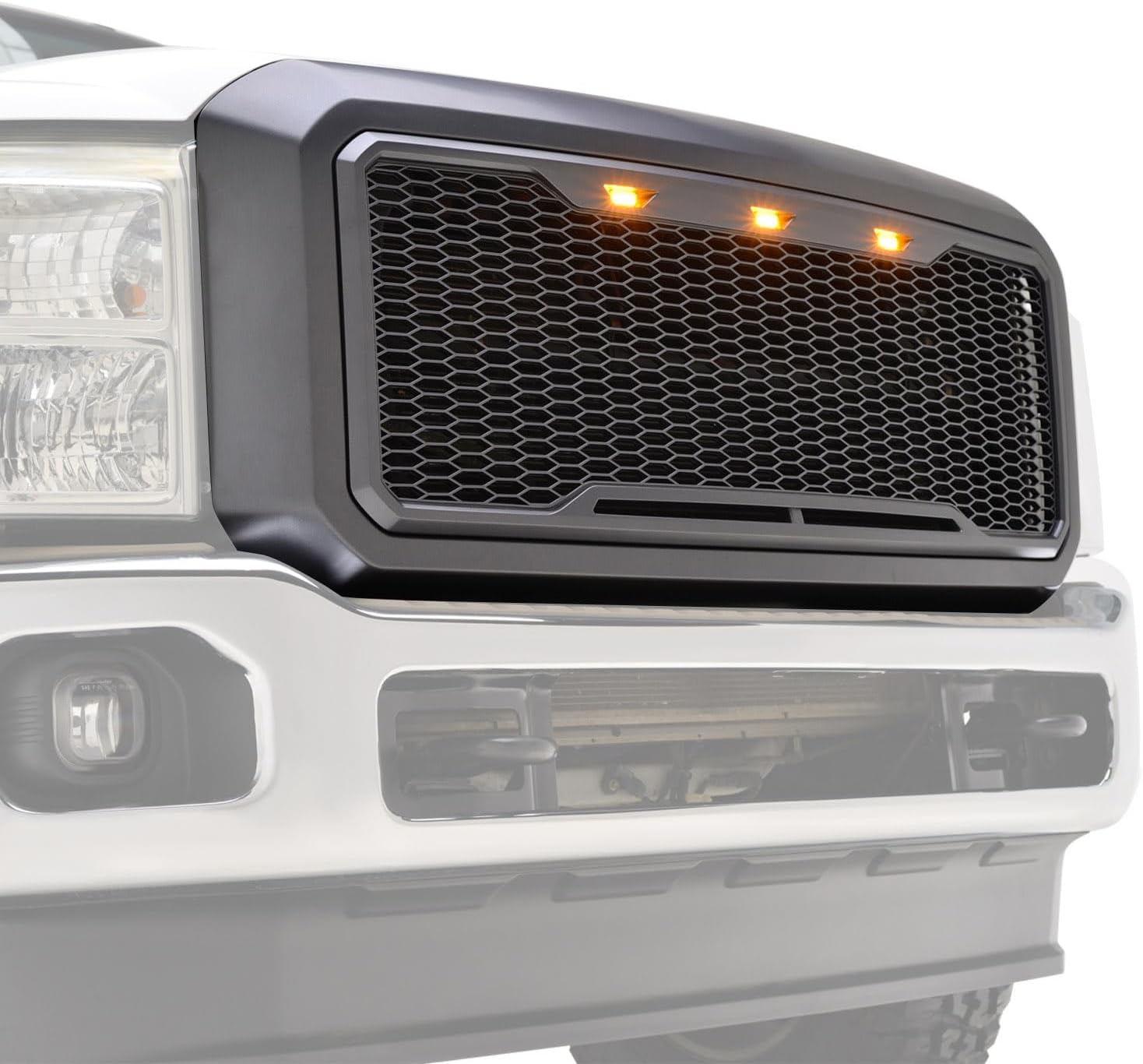 Amazon.com: FOR 2011-2016 Ford Super Duty METALLIC GRAY HONEYCOMB MESH ...