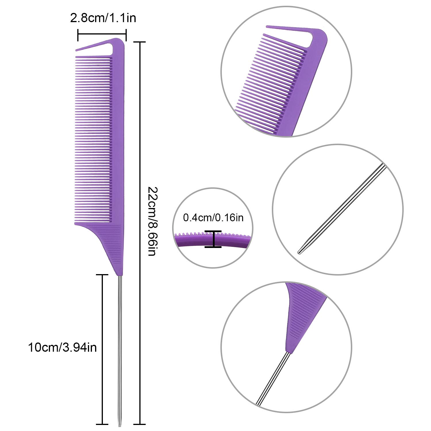 Snapklik.com : Patelai 30 Pieces Parting Comb For Braids Steel Hair Pin ...