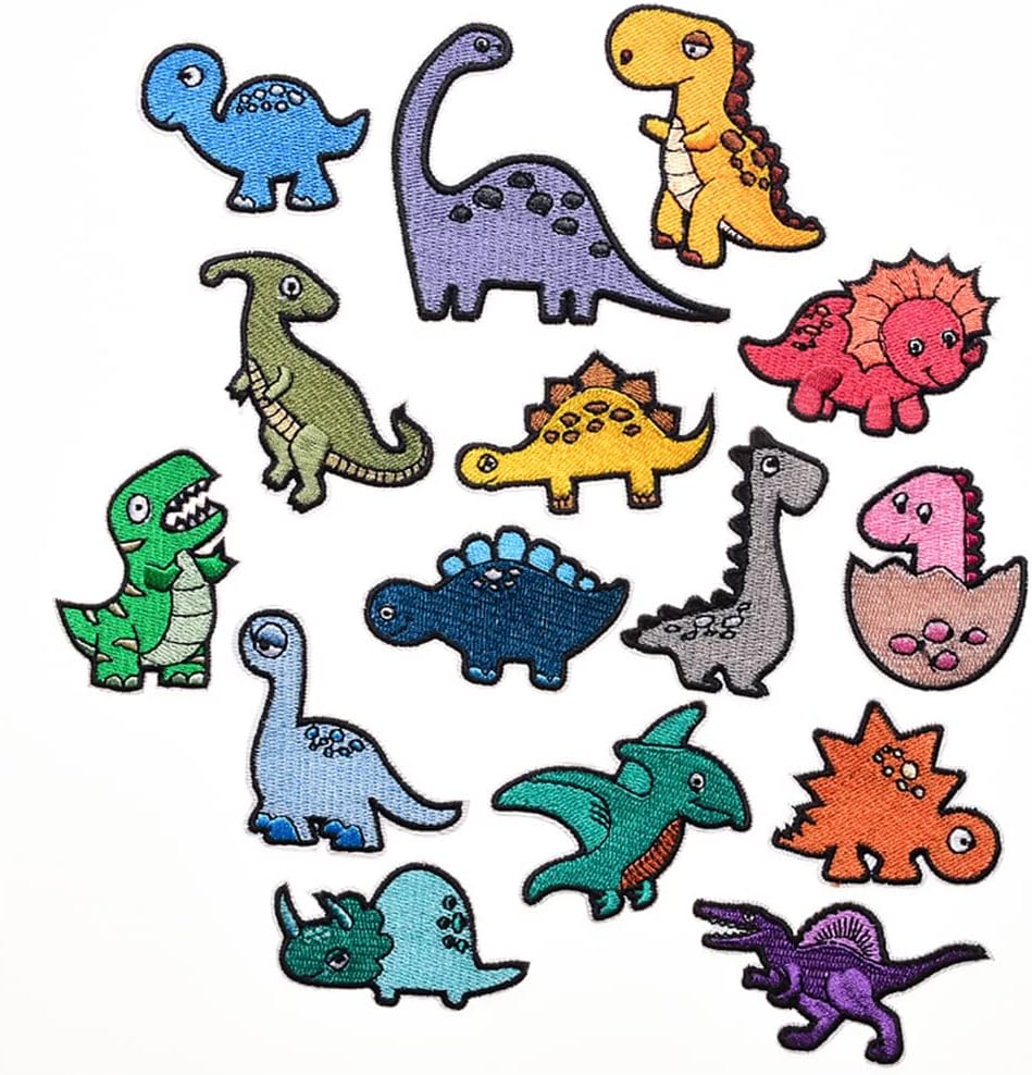 Amazon.com: 15 Pcs Iron On Patches,Embroidered Dinosaur Patches ...