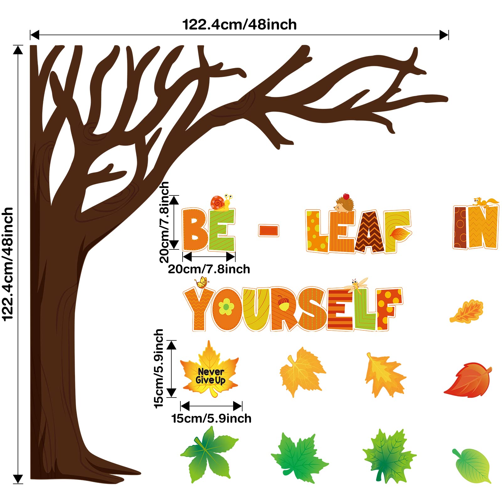 Be Leaf In Yourself Bulletin Board Pajean 135 Pieces Fall Classroom ...