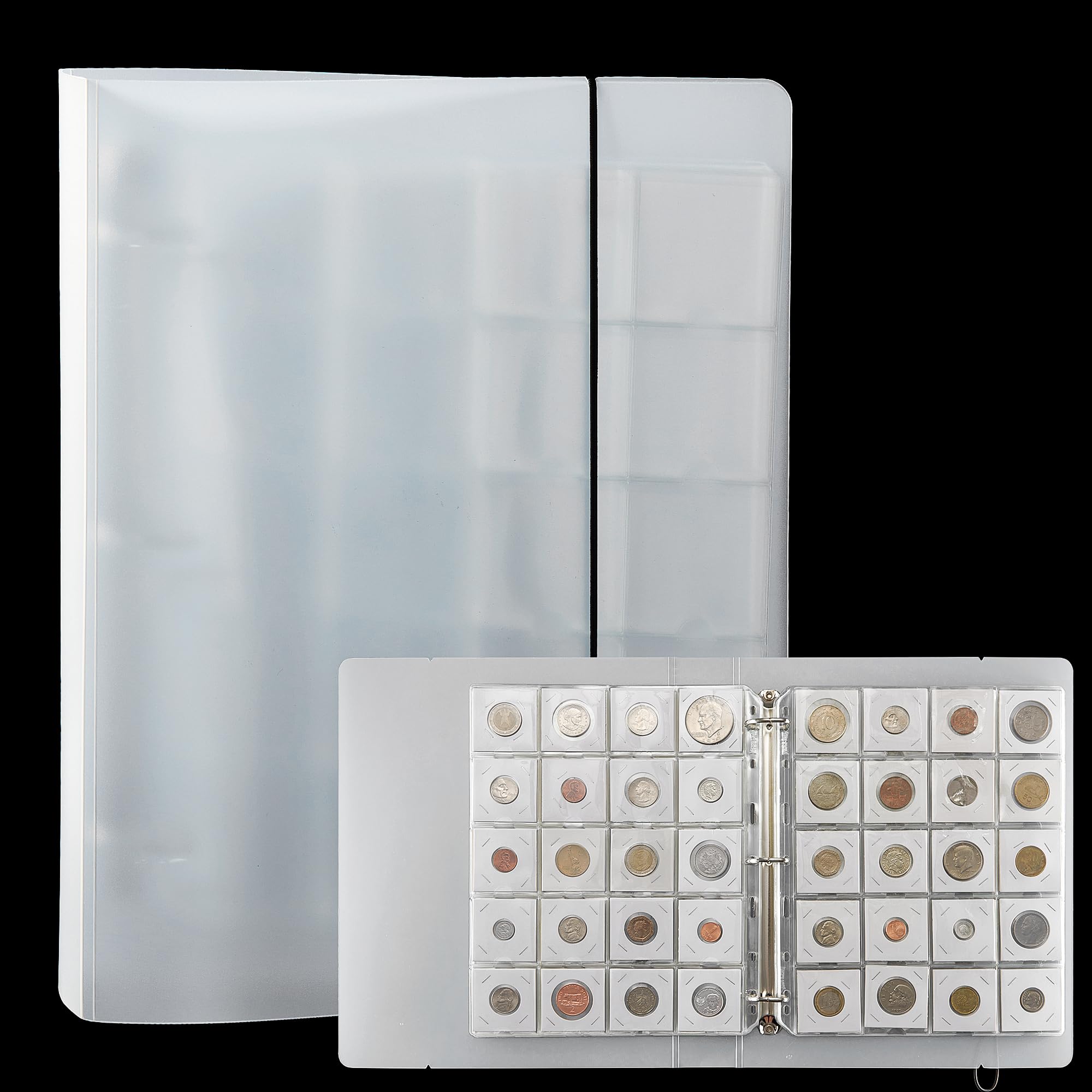 Amazon.com: 200 Pockets Coin Album for 2"x2" Coin Flips, 3 Ring ...