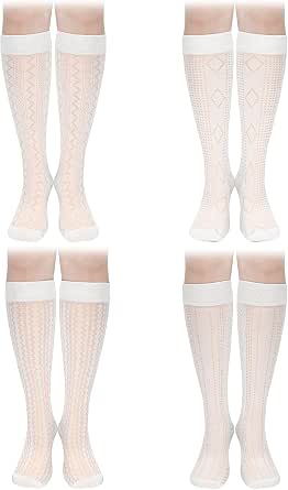 Amazon.com: BOARDFEB 4 Pair Oktoberfest Socks, German Dirndl Lace ...