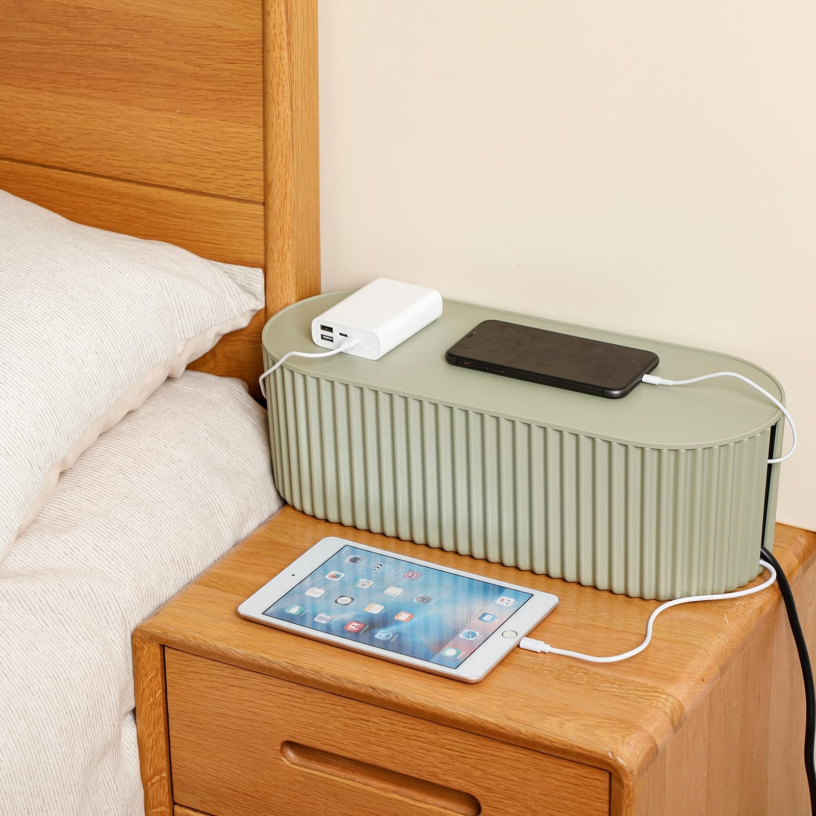 Amazon.com: Tahaje Cable Management Box, Plastic Cord Organizer Cover ...