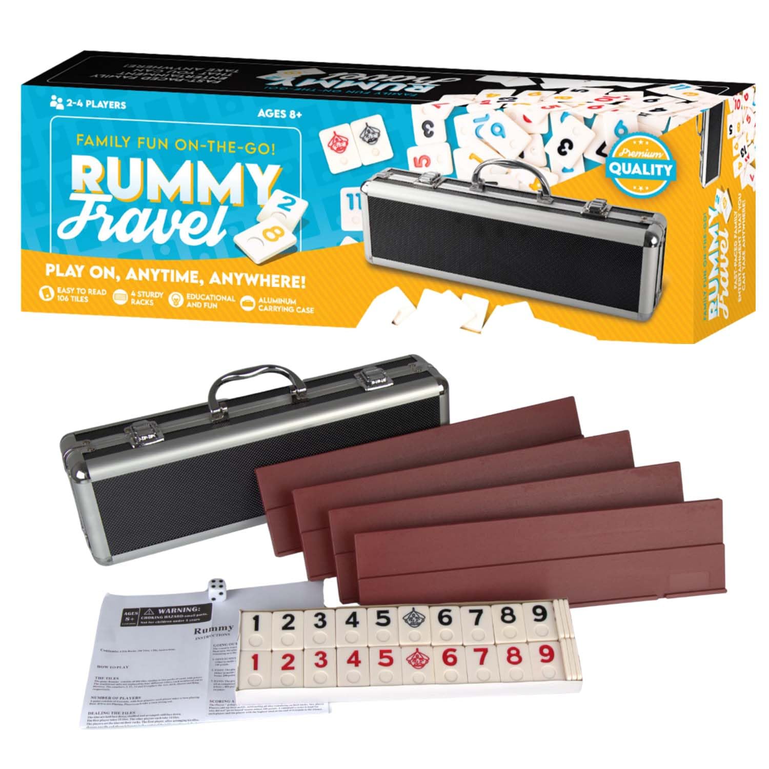 Tradeopia Travel Rummy Game Set, Includes 4 Sturdy Racks, and a ...
