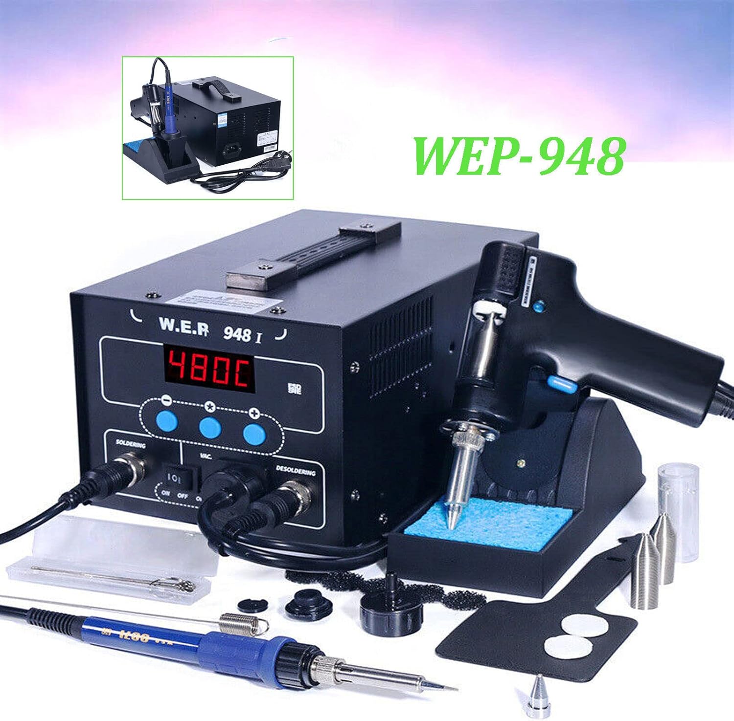 948 2 en 1 ESD estación de desoldado segura y estación de soldadura con ...