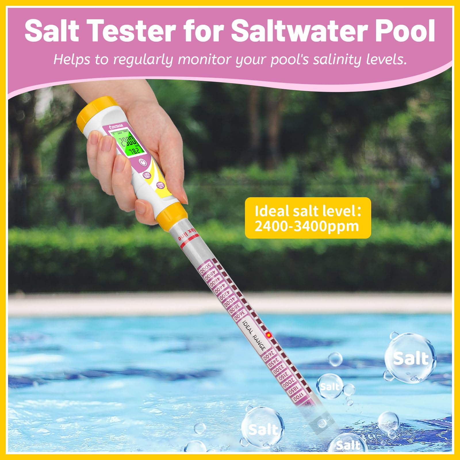 Snapklik.com : Truncheon Salinity Meter Digital Pool Salt Tester For ...