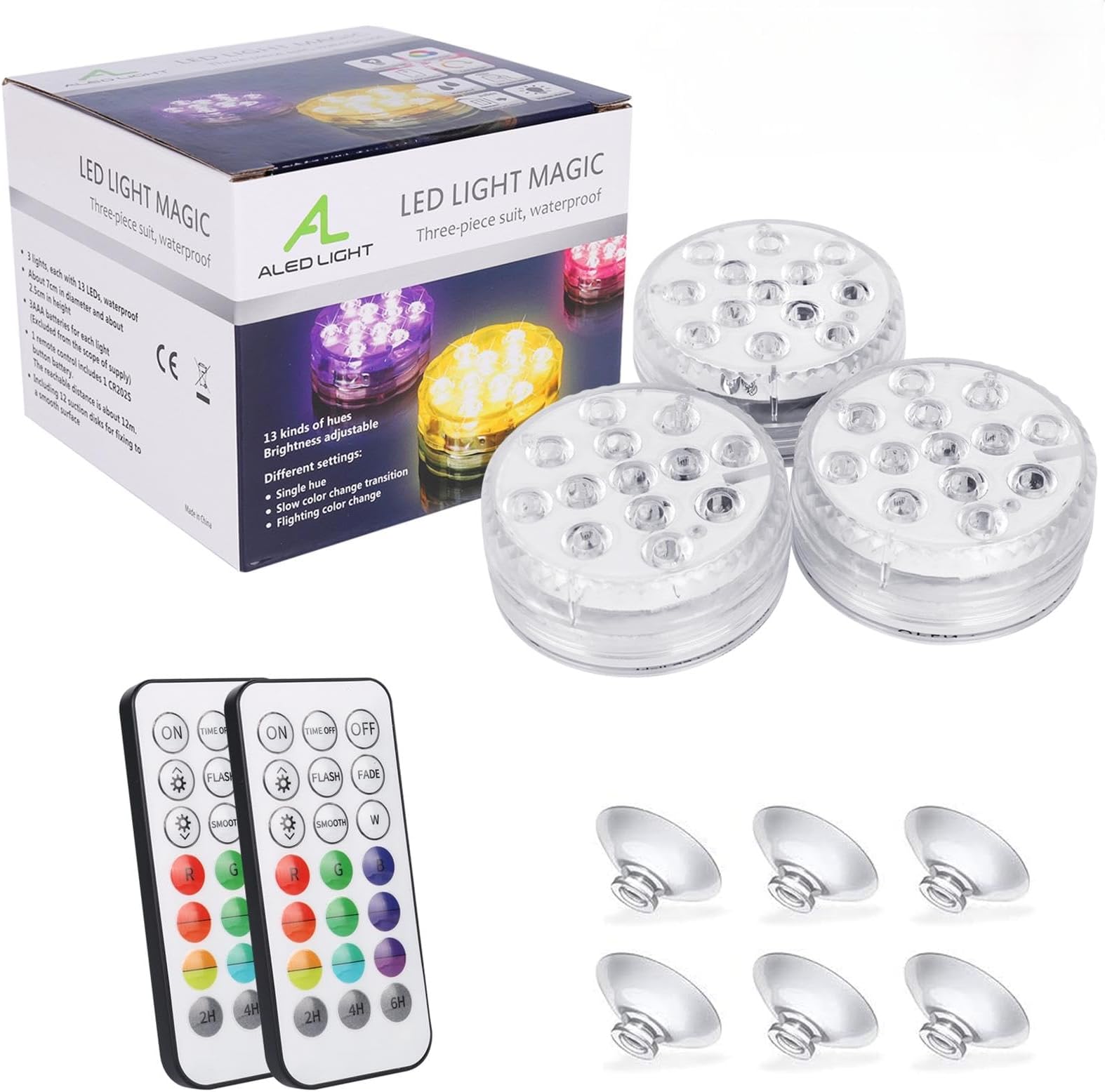 ALED LIGHT Bath Hot Tub Lights, 13 LEDs RGB Submersible Pool Lights ...