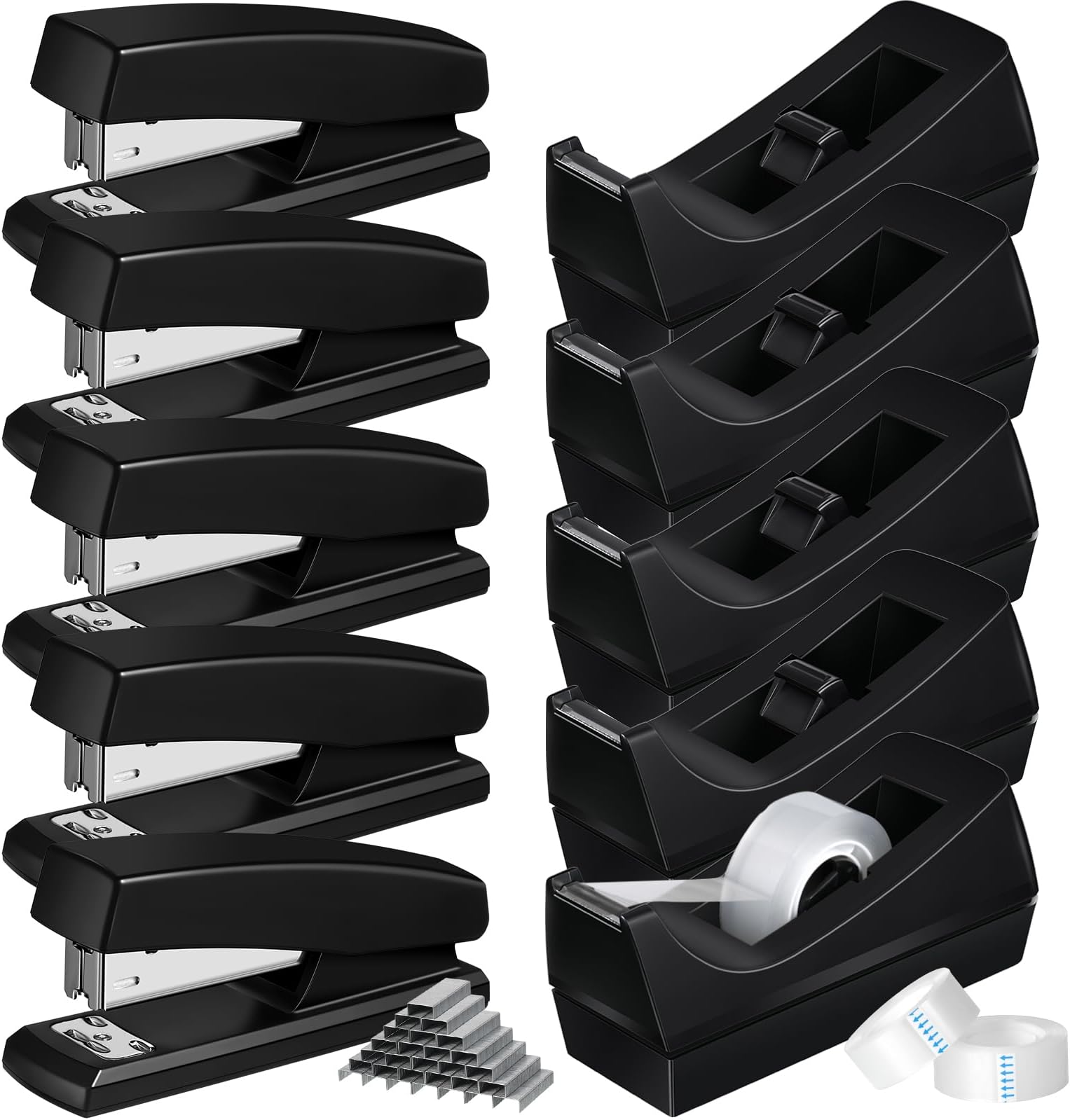 Amazon.com : 10 Pcs Tape Dispenser Staplers for Desk with Staples and ...