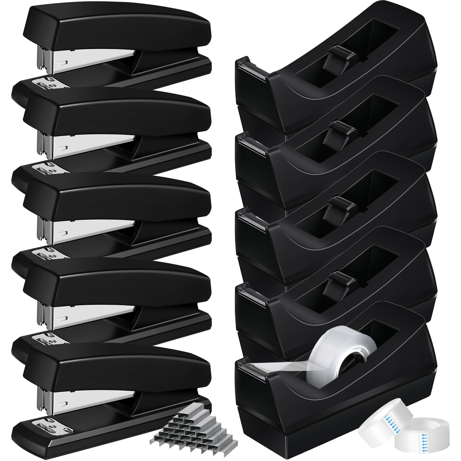 Amazon.com : 10 Pcs Tape Dispenser Staplers for Desk with Staples and ...