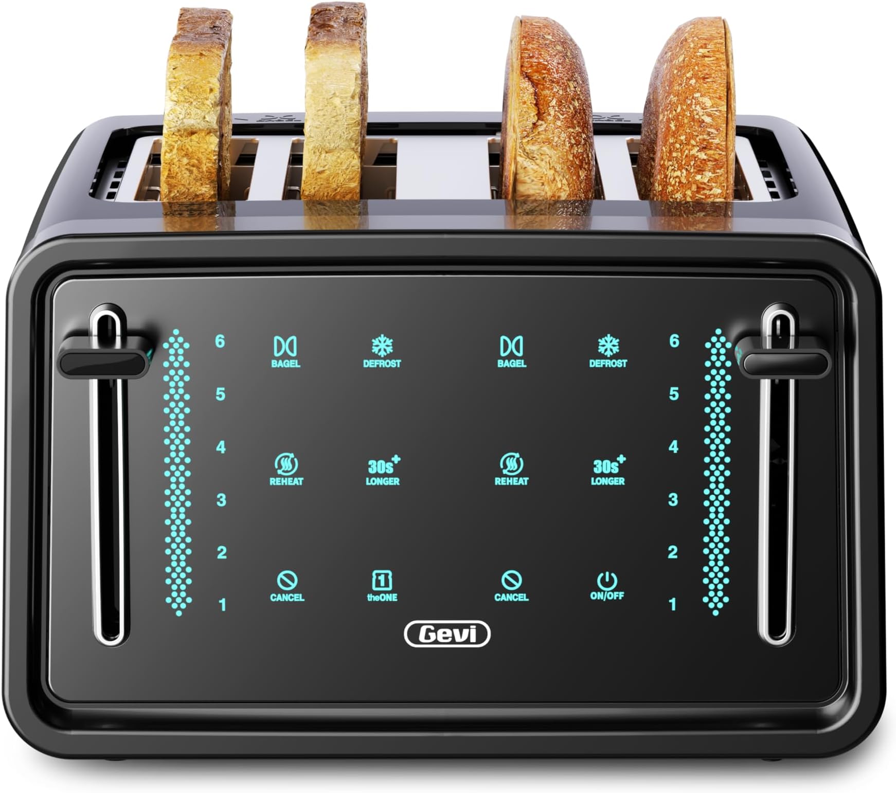 Amazon.com: Gevi Toaster 4 Slice,Led Display Touchscreen Bagel Toaster ...