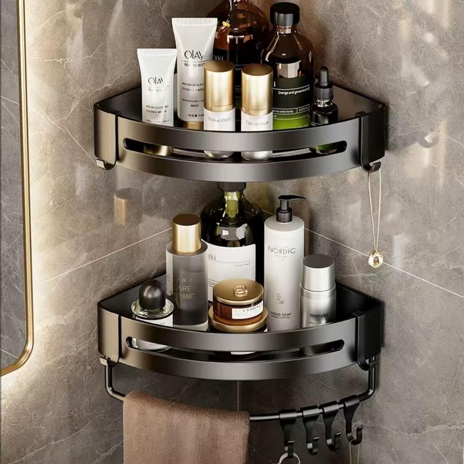 Amazon.com: Shower Caddy Corner, 2 Pack Bathroom Corner Shower Shelves ...