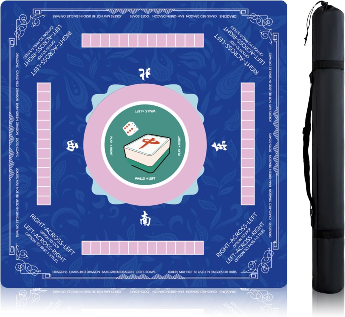 Amazon.com: Mematflo Mahjong Mat - Neoprene Game Mat with Non-Slip ...