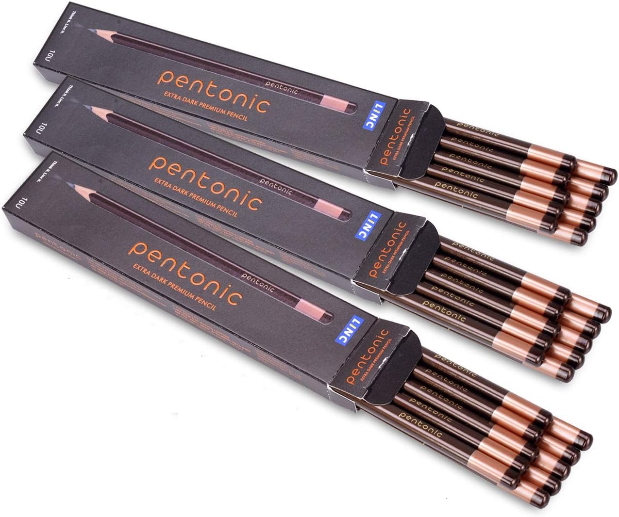 Pentonic Extra Dark Graphite Pencil Box Pack | HB2 Lead | Set of 10 Pcs ...