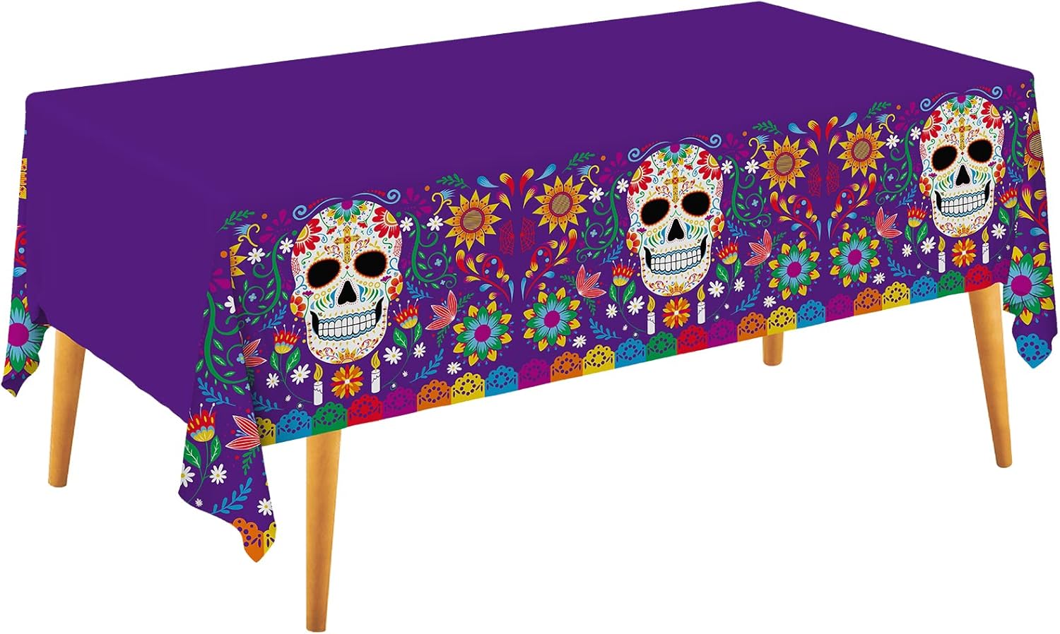 Amazon.com: Day of the Dead Party Disposable Tablecloth Plastic Sugar ...