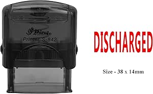 Amazon.com : DISCHARGED Self Inking Rubber Stamp Custom Shiny S-842 ...