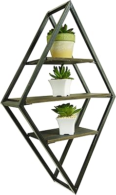 Amazon.com: MyGift Wall Mounted Matte Black Metal Triangular 3 Tier ...