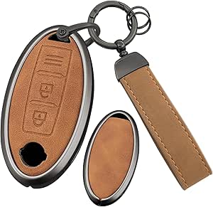 ontto 3-Button Car Key Cover Solid Key Fob Housing Fit for Nissan ...