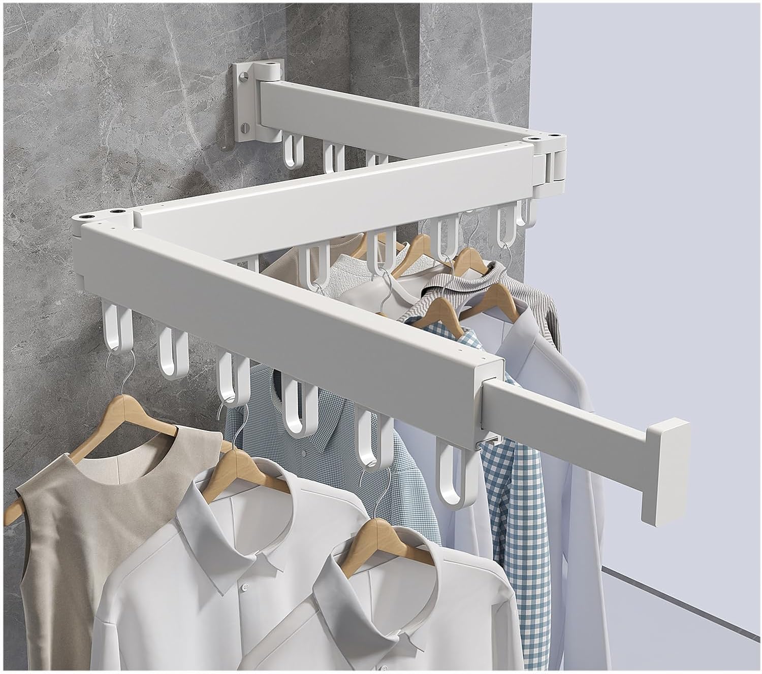 Amazon.com: KATASKI Wall Mounted Drying Rack for Laundry Room ...