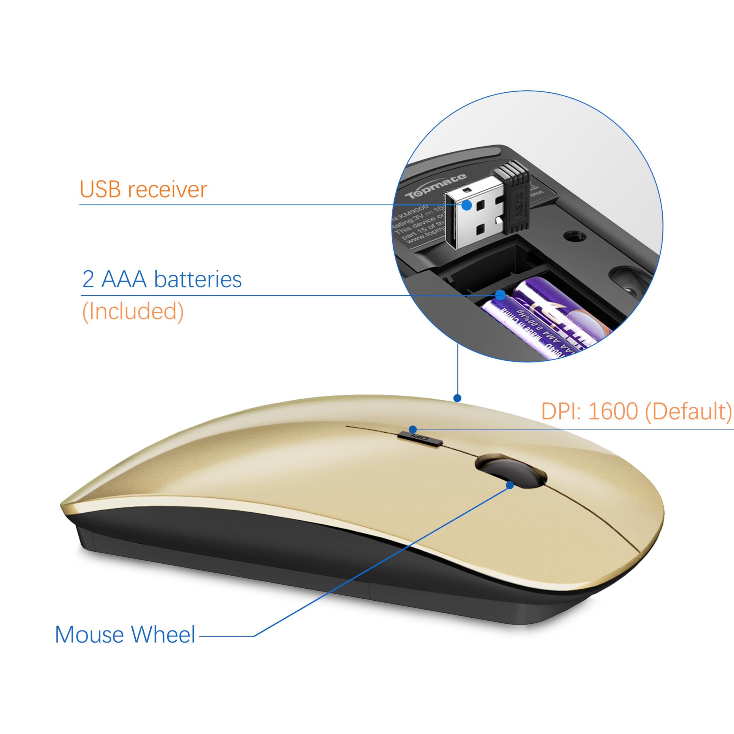 Snapklik.com : TopMate Wireless Keyboard And Mouse Ultra Slim Combo ...