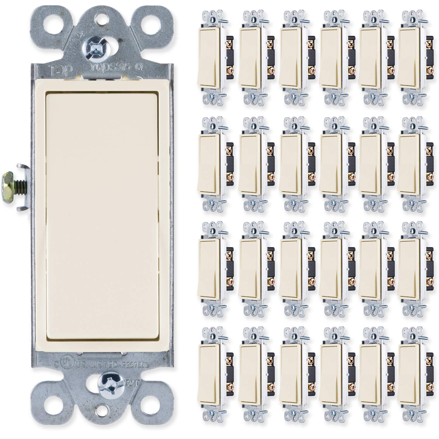 Snapklik.com : GE Paddle Rocker Light Switch 3 Way Switch On Off Switch ...