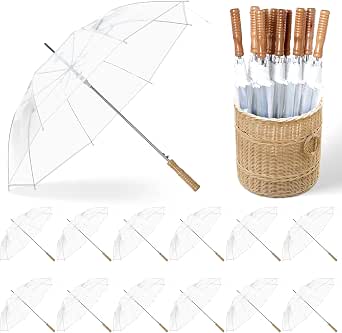 Amazon.com: Cosblank 36 Pcs Wedding Stick Umbrellas Bulk, 41 Inch Large ...