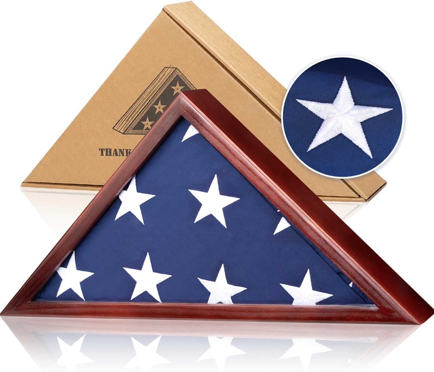 Amazon.com: Flag Display Case with a Folded 5x9.5 ft Memorial American ...