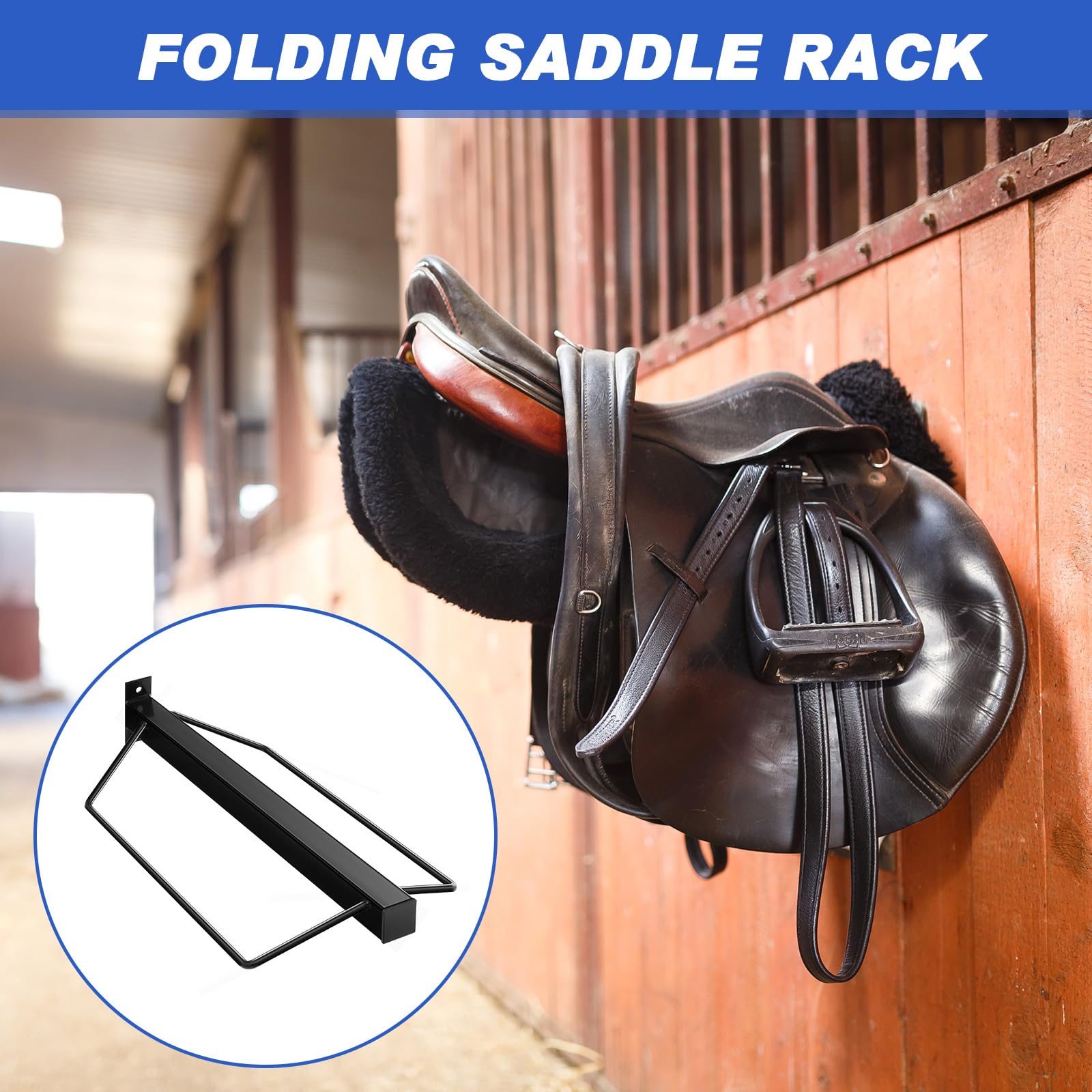 Snapklik.com : Yaocom 2 Pcs Wall Mounted Saddle Rack For Horse Portable ...