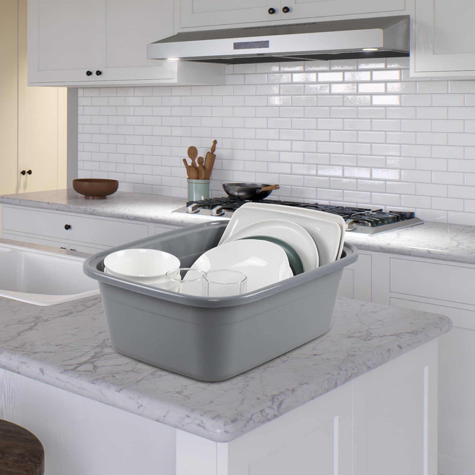 Plastic Basin Ramddy 4 Pack Plastic Wash Basins - For Household Tasks ...