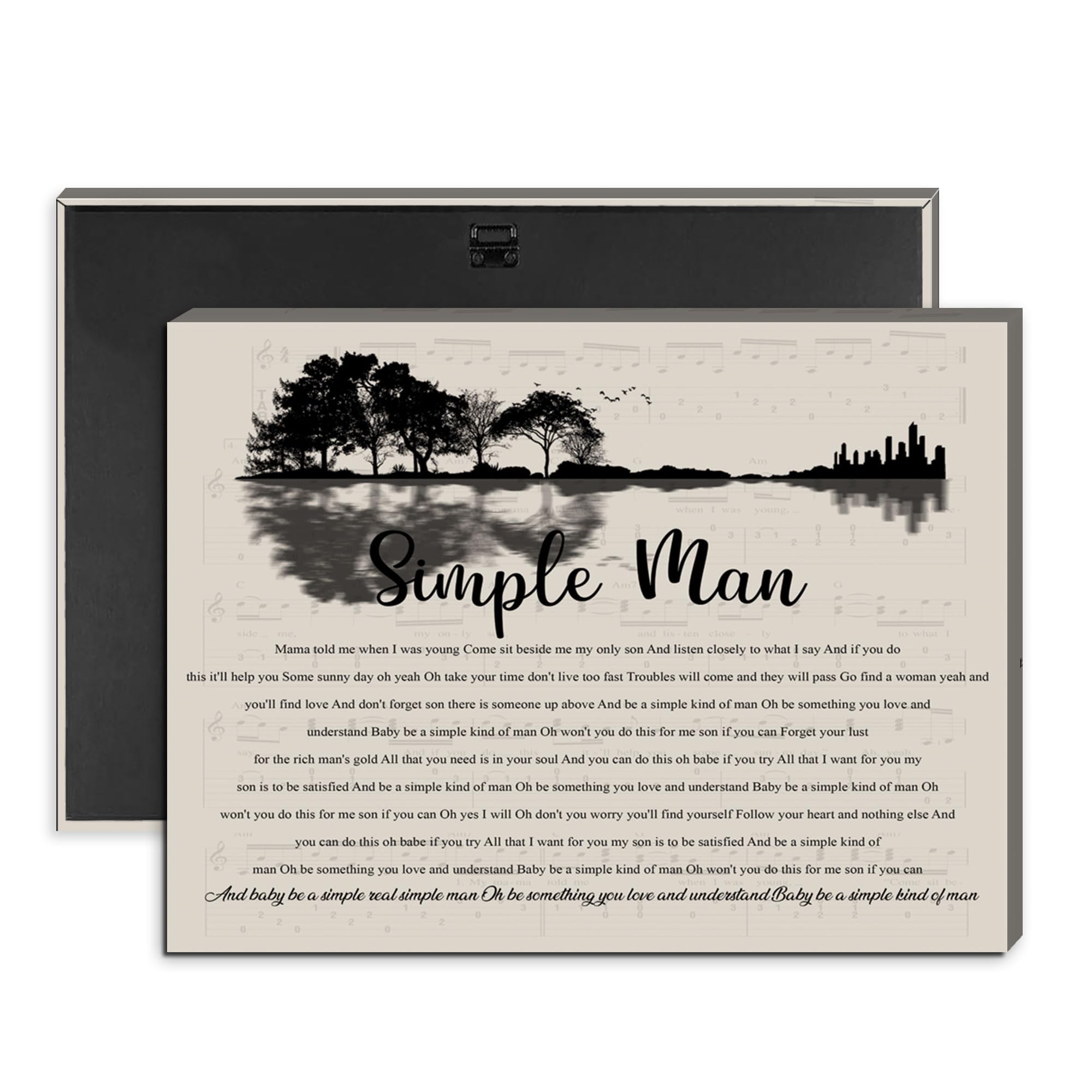 Amazon.com: DTD GLOBAL Simple Man Lyrics Wall Art Print Canvas Home ...