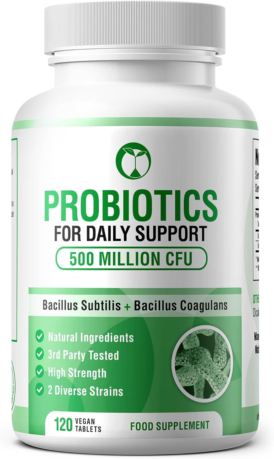 Bacillus Subtilis 250 CFU + Coagulans 250 CFU Tablets - Daily Probiotic ...