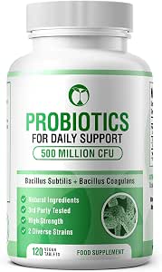 Bacillus Subtilis 250 CFU + Coagulans 250 CFU Tablets - Daily Probiotic ...