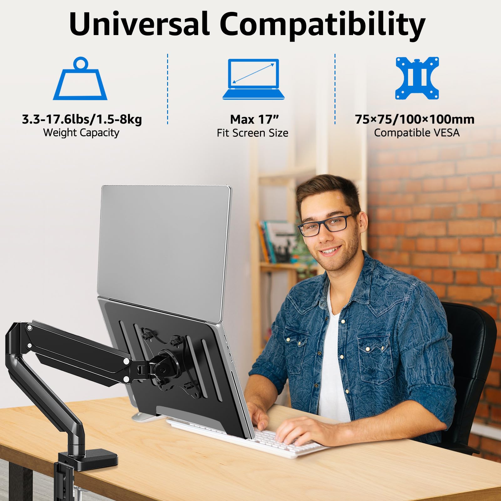 Snapklik.com : MOUNTUP Laptop Arm Mount For Desk Holds 3.3-17.6lbs ...