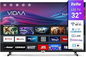 TuTu Smart TV 32 Pouces (80 cm) WiFi VIDAA Connectée Télévision sans ...