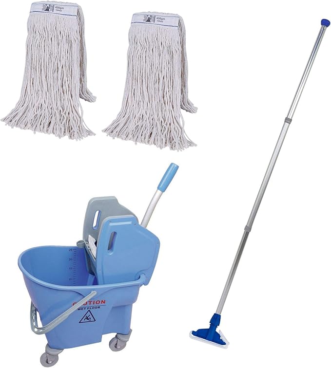 Abbey Professional Heavy Duty Kentucky Mop Handle and Bucket with two ...