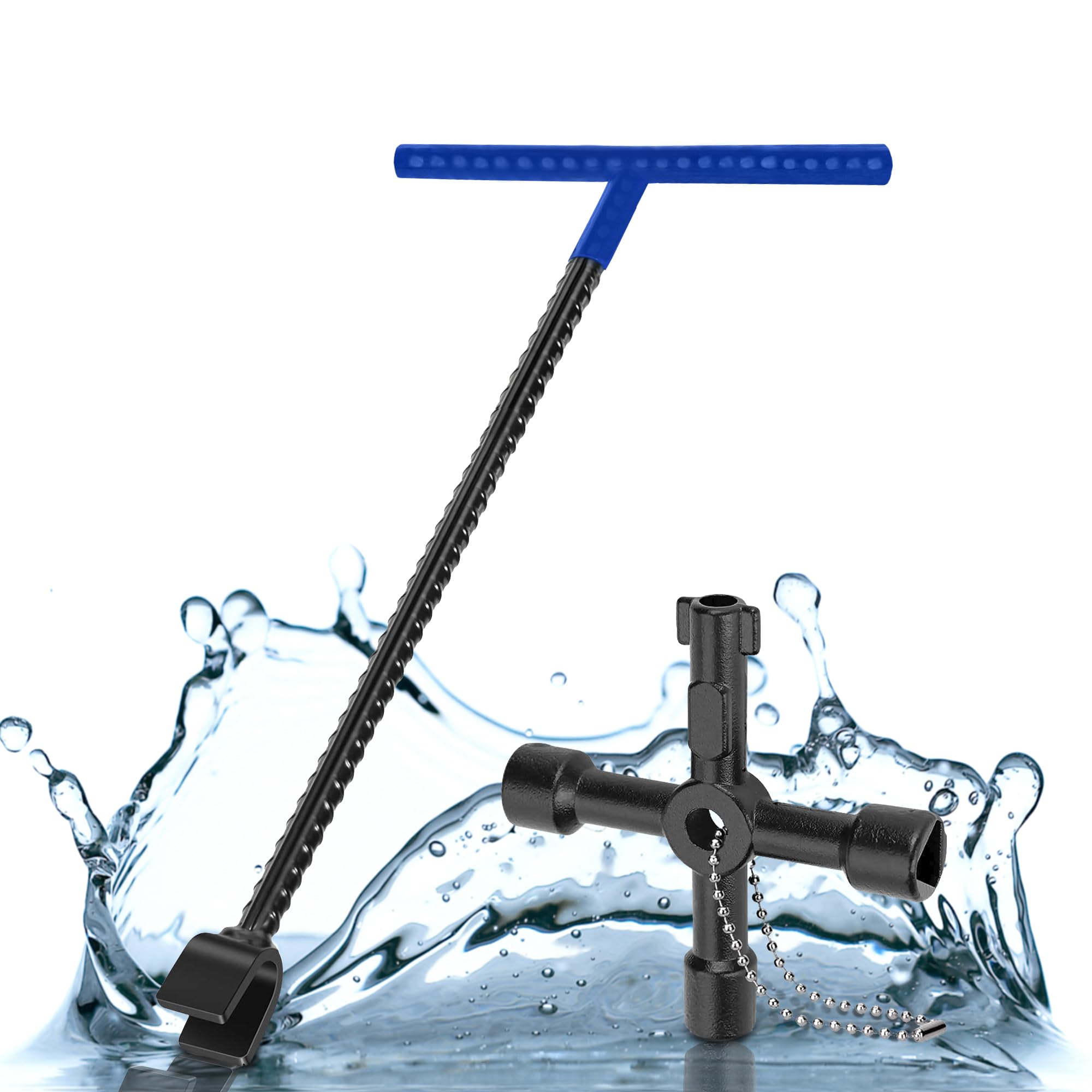 Mechands Water Meter Key 2Pcs – Steel Water Shut Off Tool Includes 16 ...