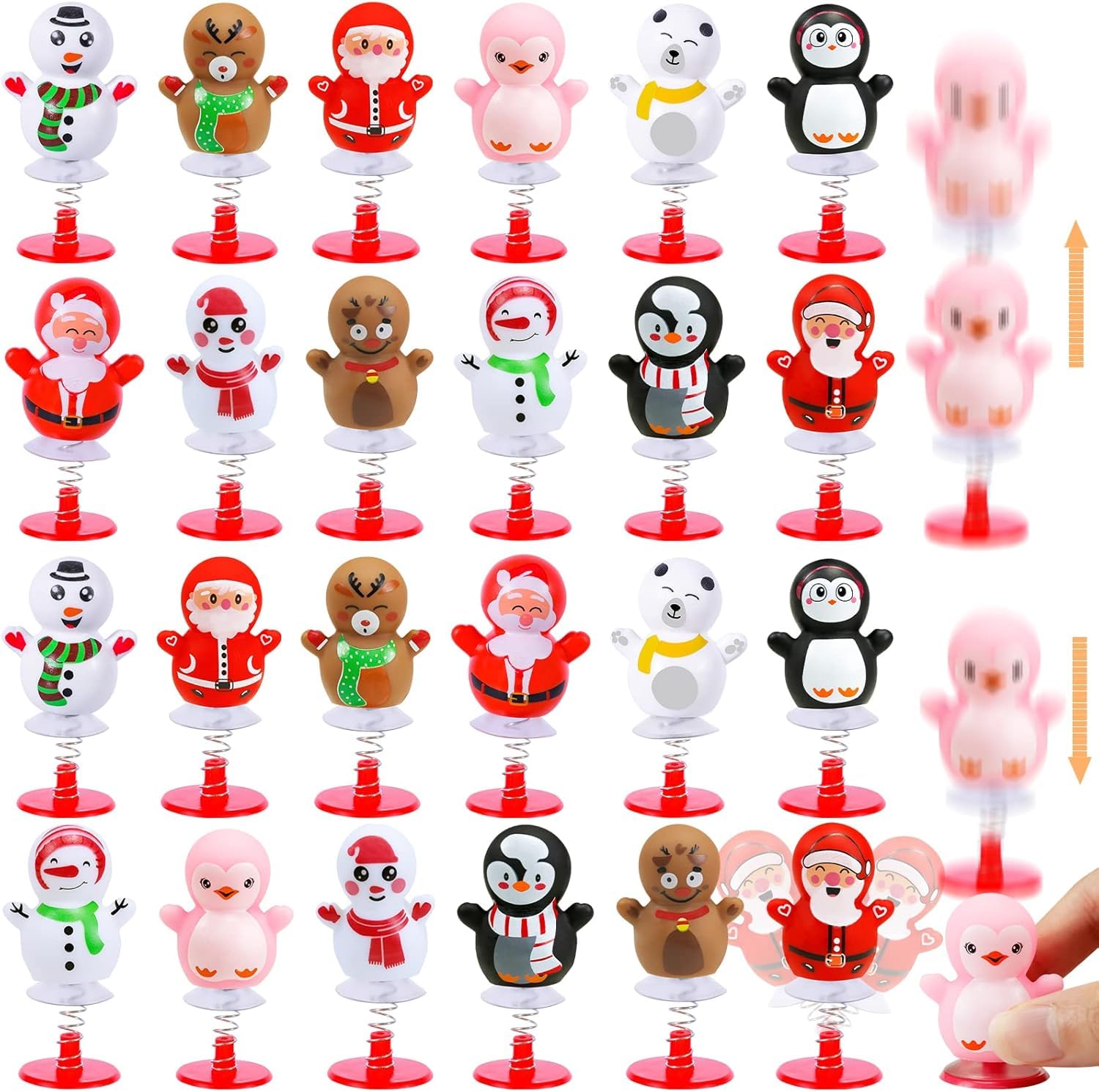 Amazon.com: MGparty 24 Pack Christmas Jumping Popper Spring Toys ...