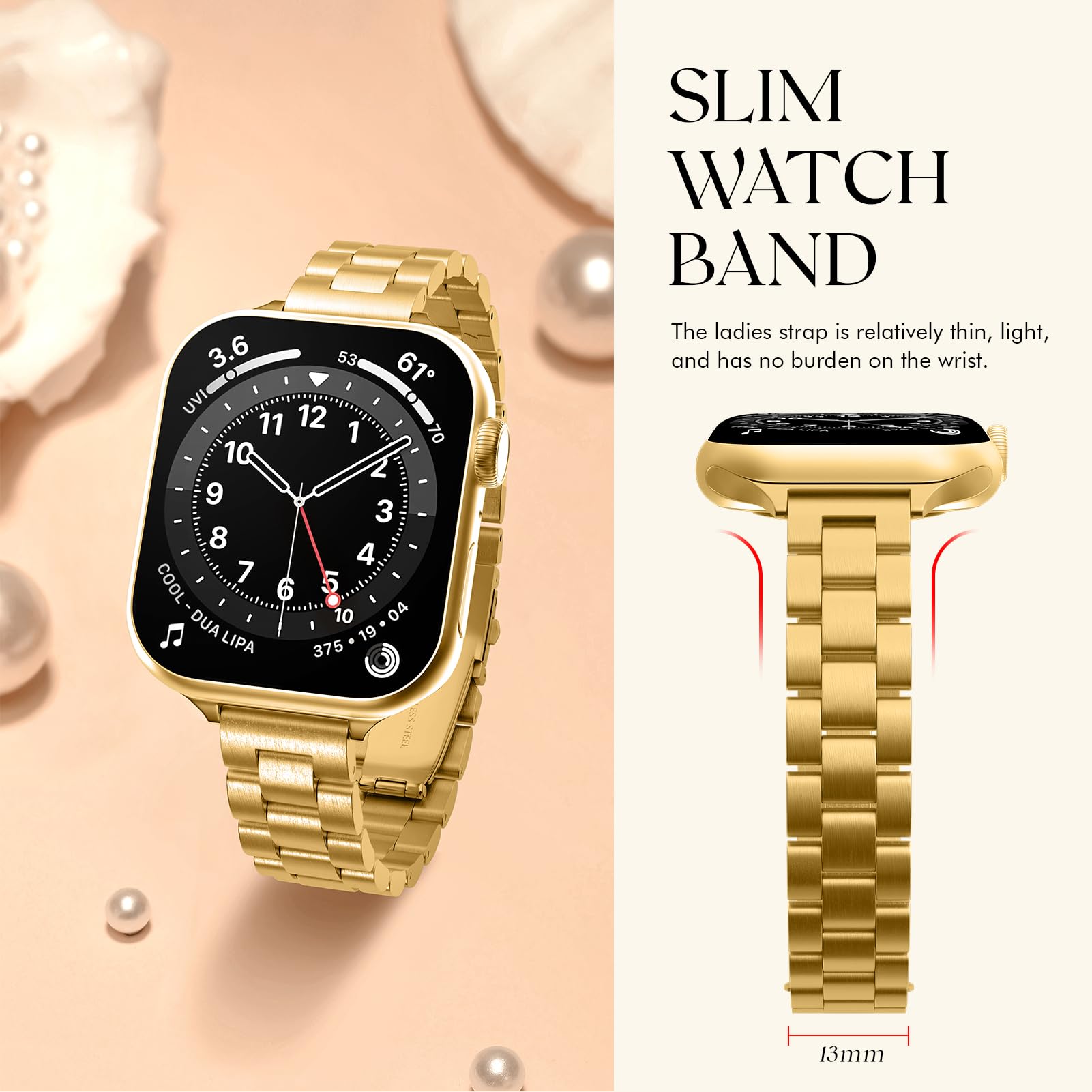 Snapklik.com : Burloreme Solid Slim Metal Bands Compatible