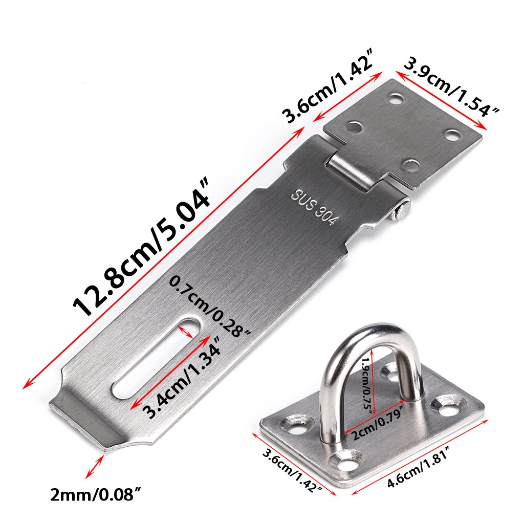 IGNPION SUS304 Stainless Steel Hasp and Staple Lock Heavy Duty Padlock ...