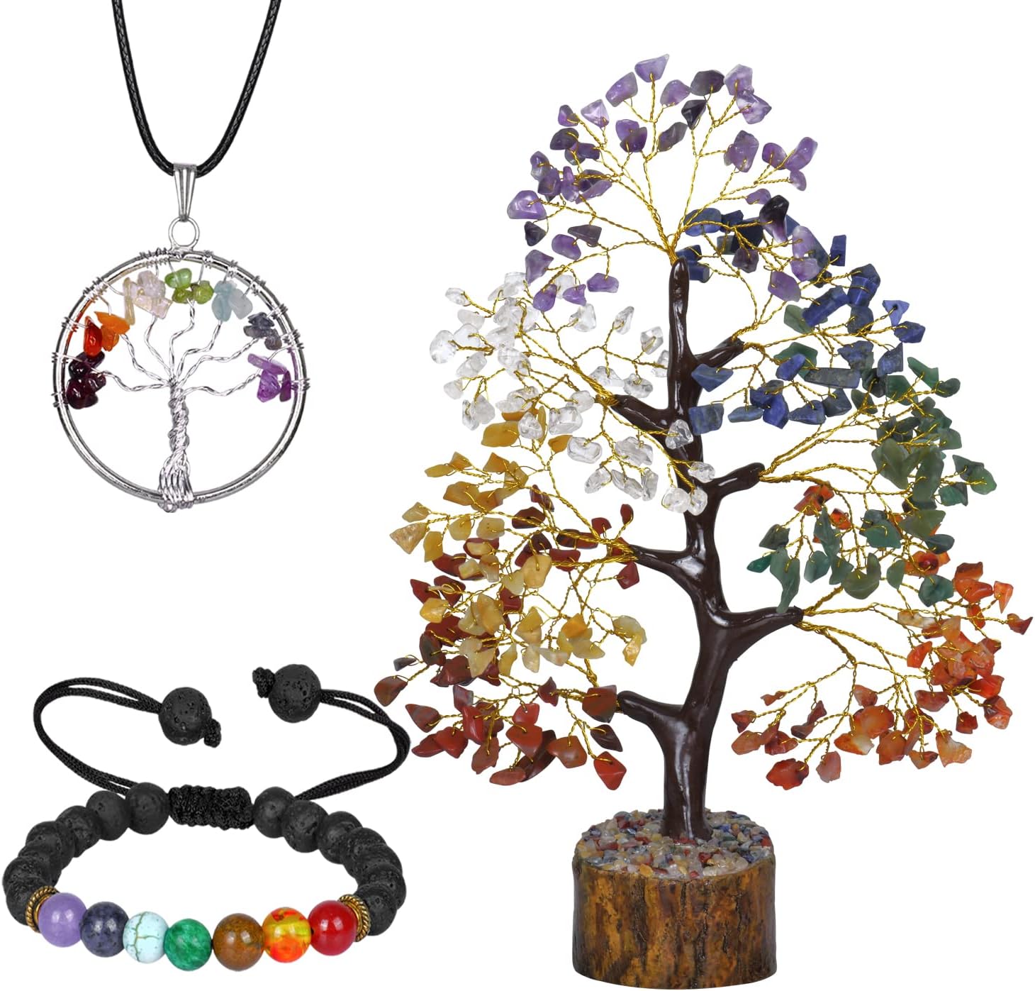 Amazon.com: YATSKIA Seven Chakra Tree - Crystal Tree of Life - House ...
