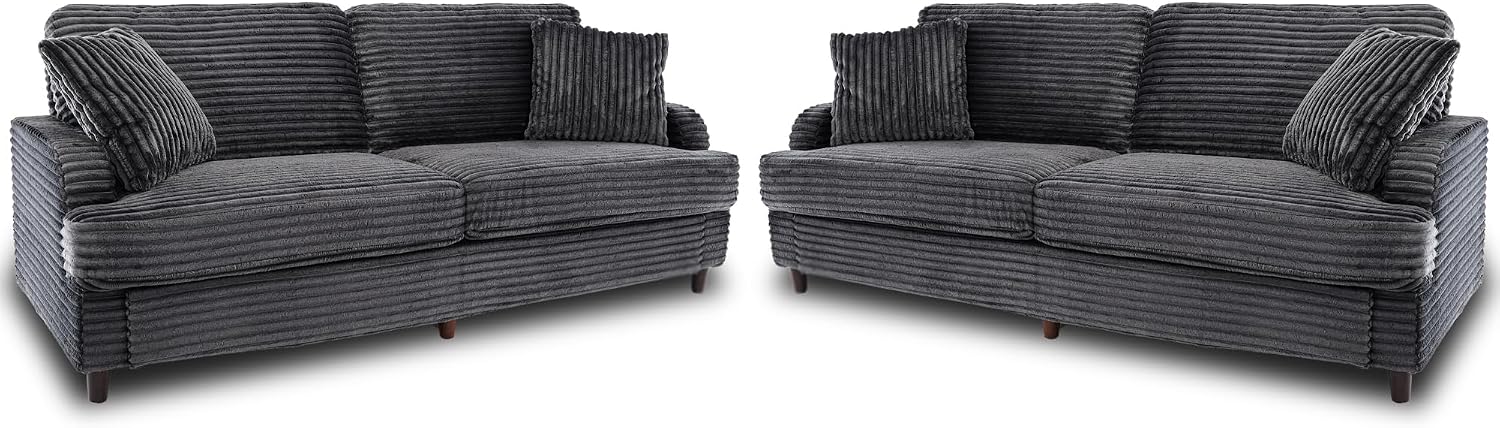 Amazon.com: 80 Inch 2 Sets Sofa Couch, Comfy Love Seat Couches for ...