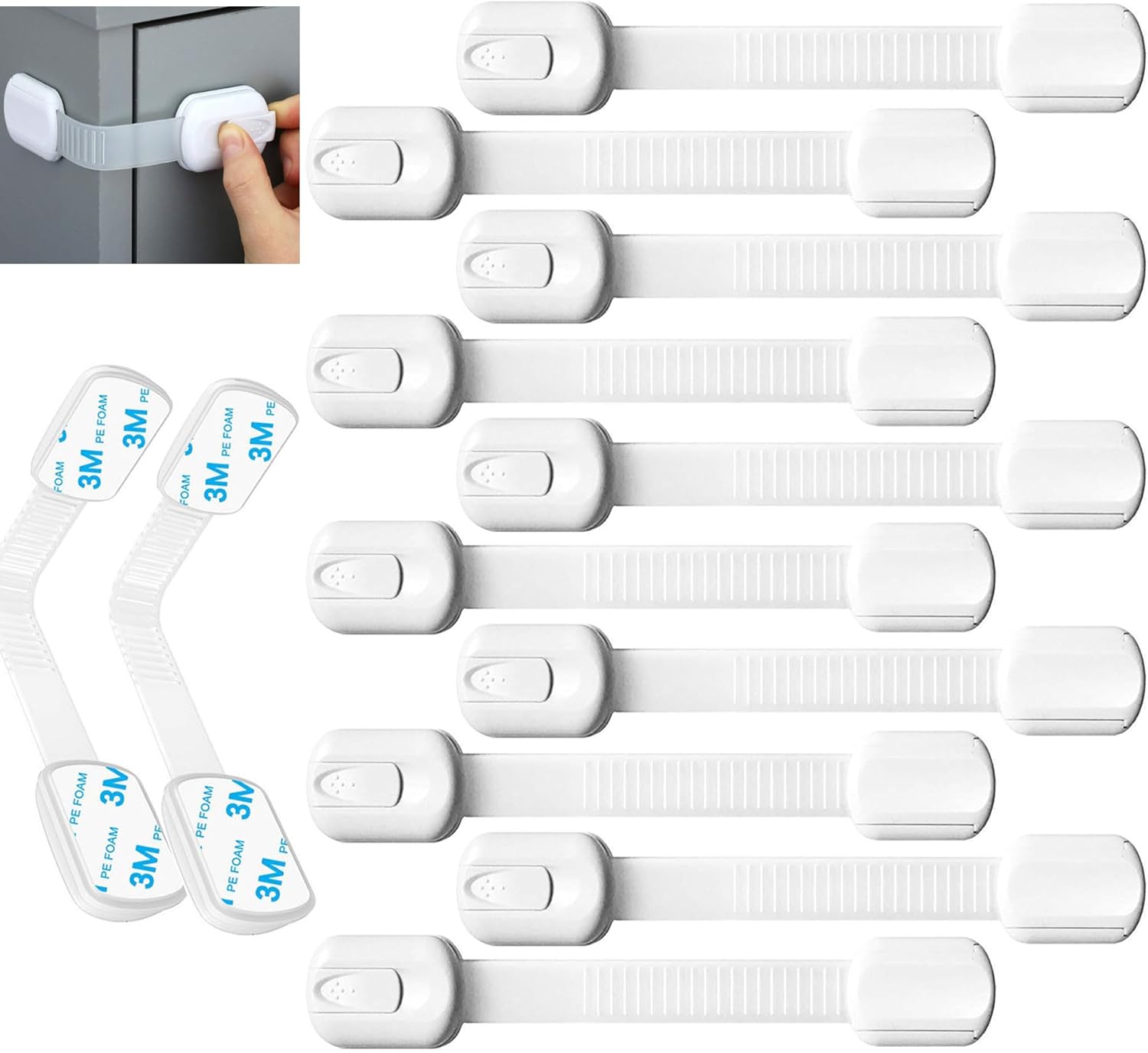 SNORF Cerraduras de Seguridad para Niños (10 PCS), Seguros para Puertas ...