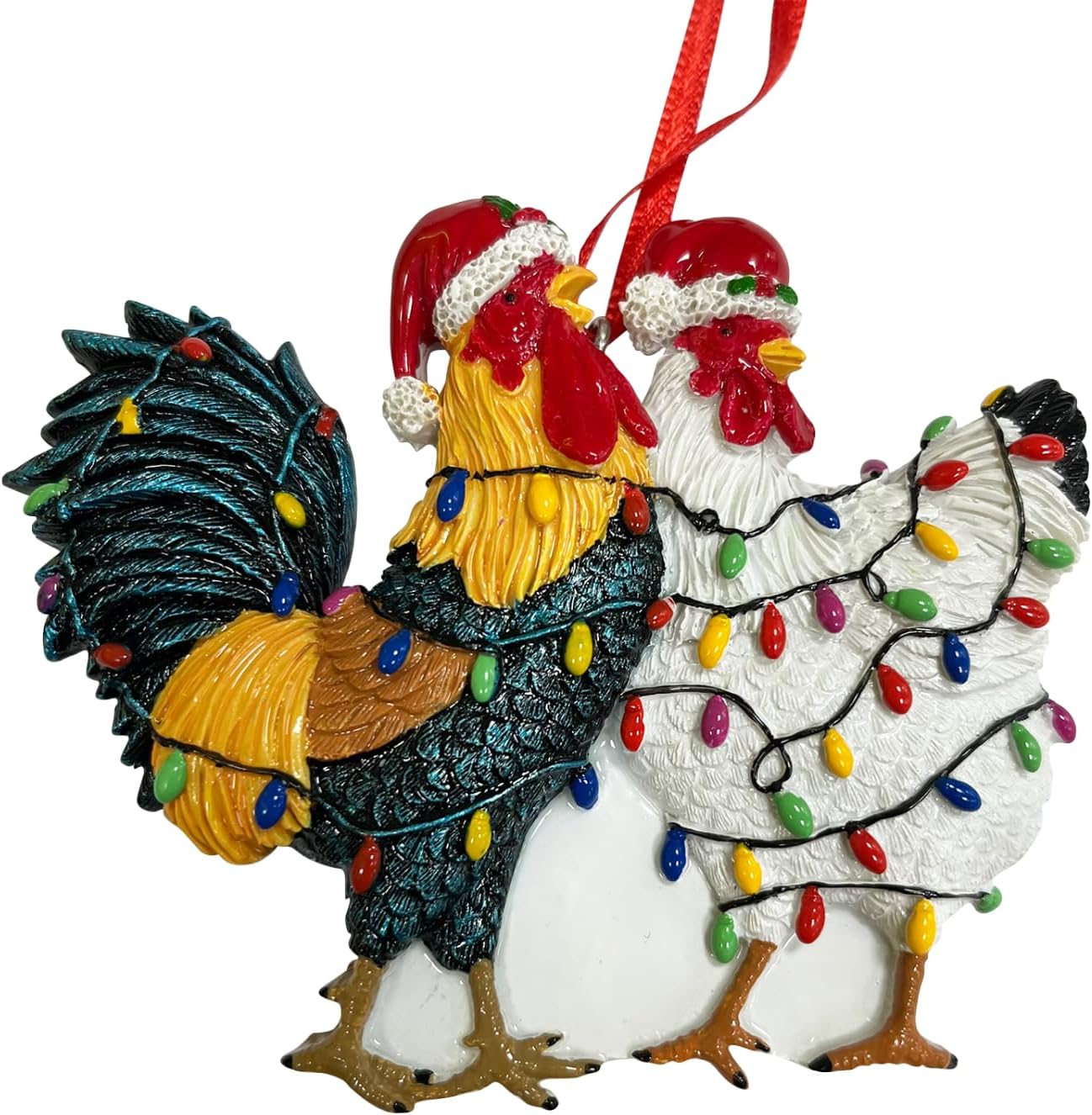 Amazon.com: TRUMPETIC Rooster and Hen Couple Chickens Christmas Tree ...