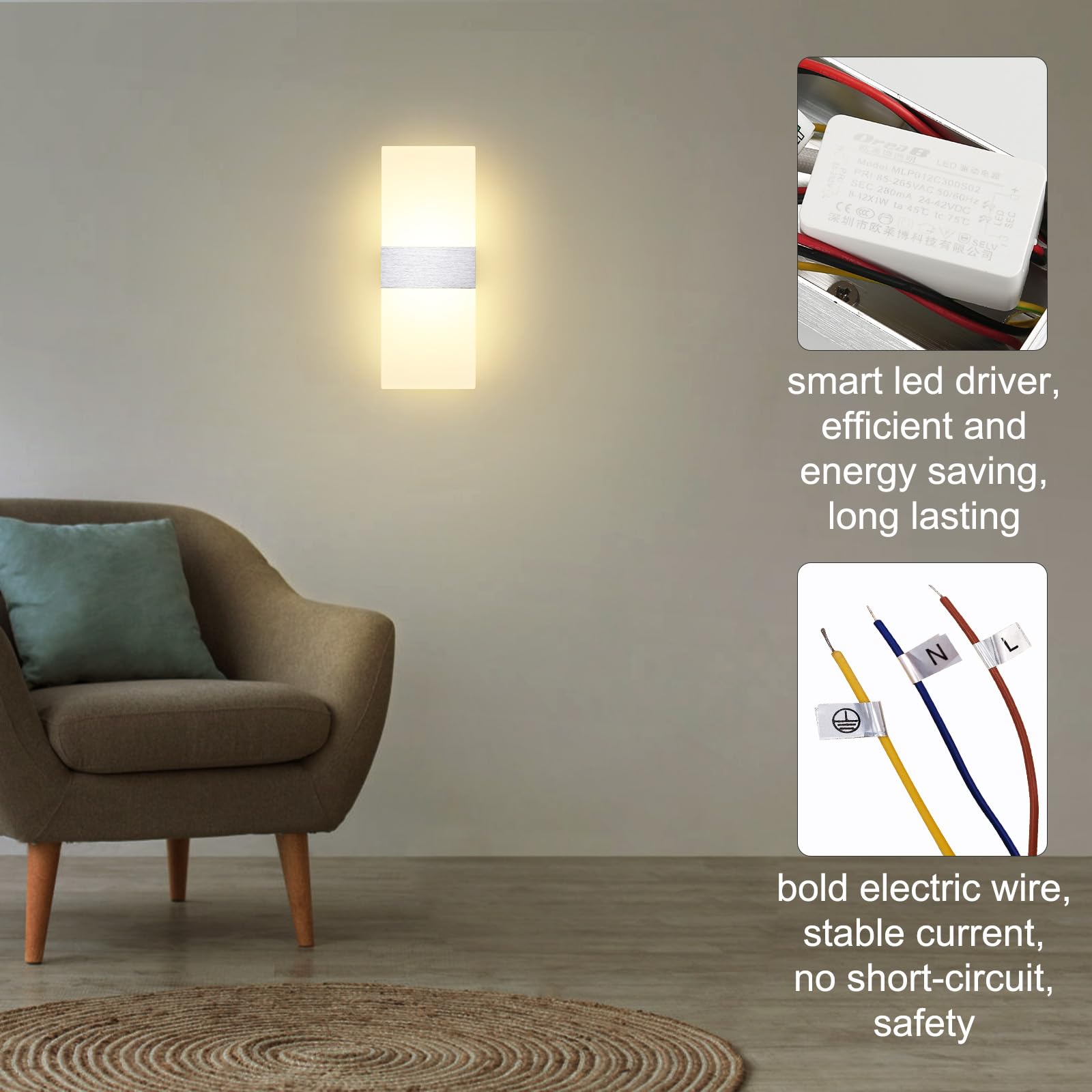 12 Watt Led Sconce Lighting I LumoS Modern Outdoor Wall Lamp Aluminum