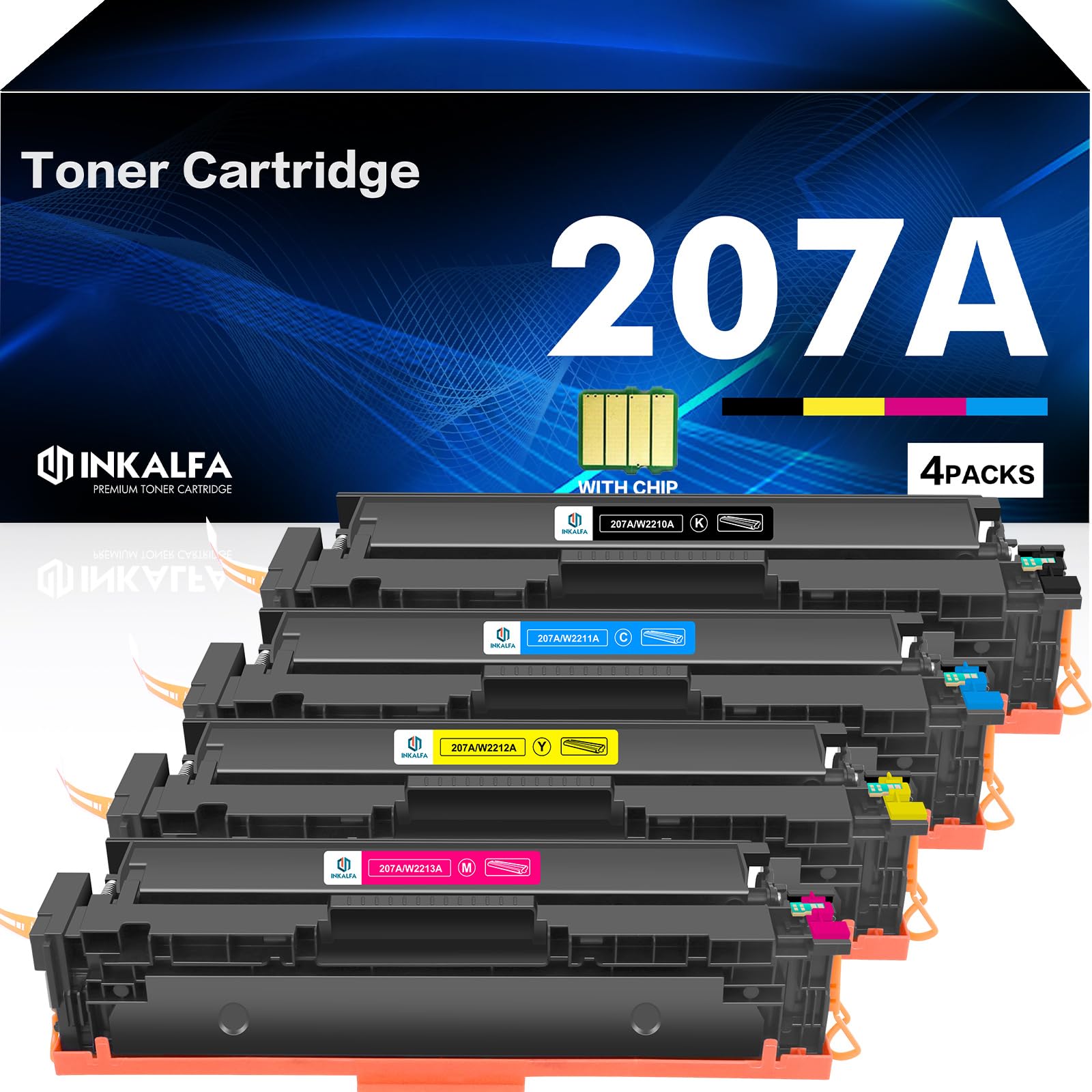 (With Chip) 207A Toner Cartridge Multipack Compatible for HP 207A 207X ...