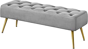 Amazon.com: Yaheetech 45 Inch Upholstered Button-Tufted Ottoman Bench ...
